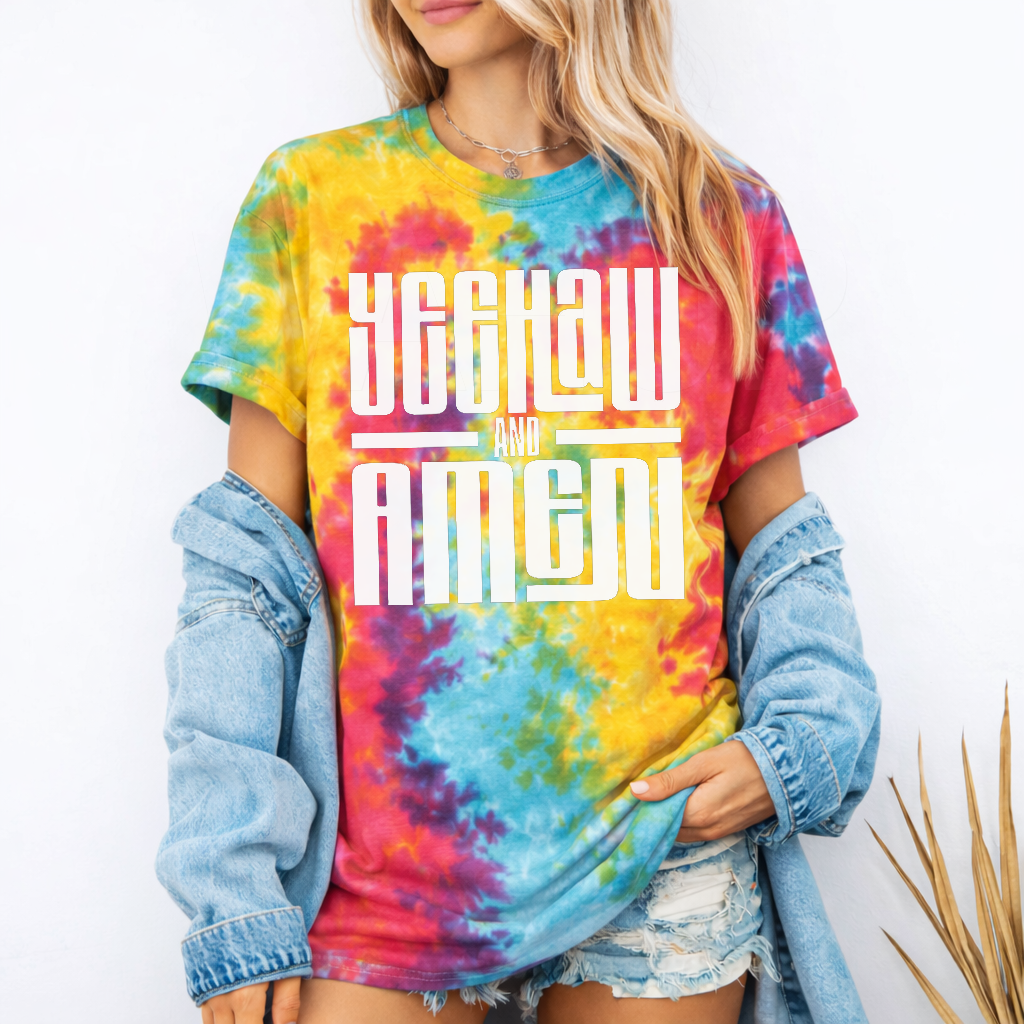 Tie-Dyed Yeehaw and Amen, Western Grunge, Rodeo, Southern Style, Weste ...